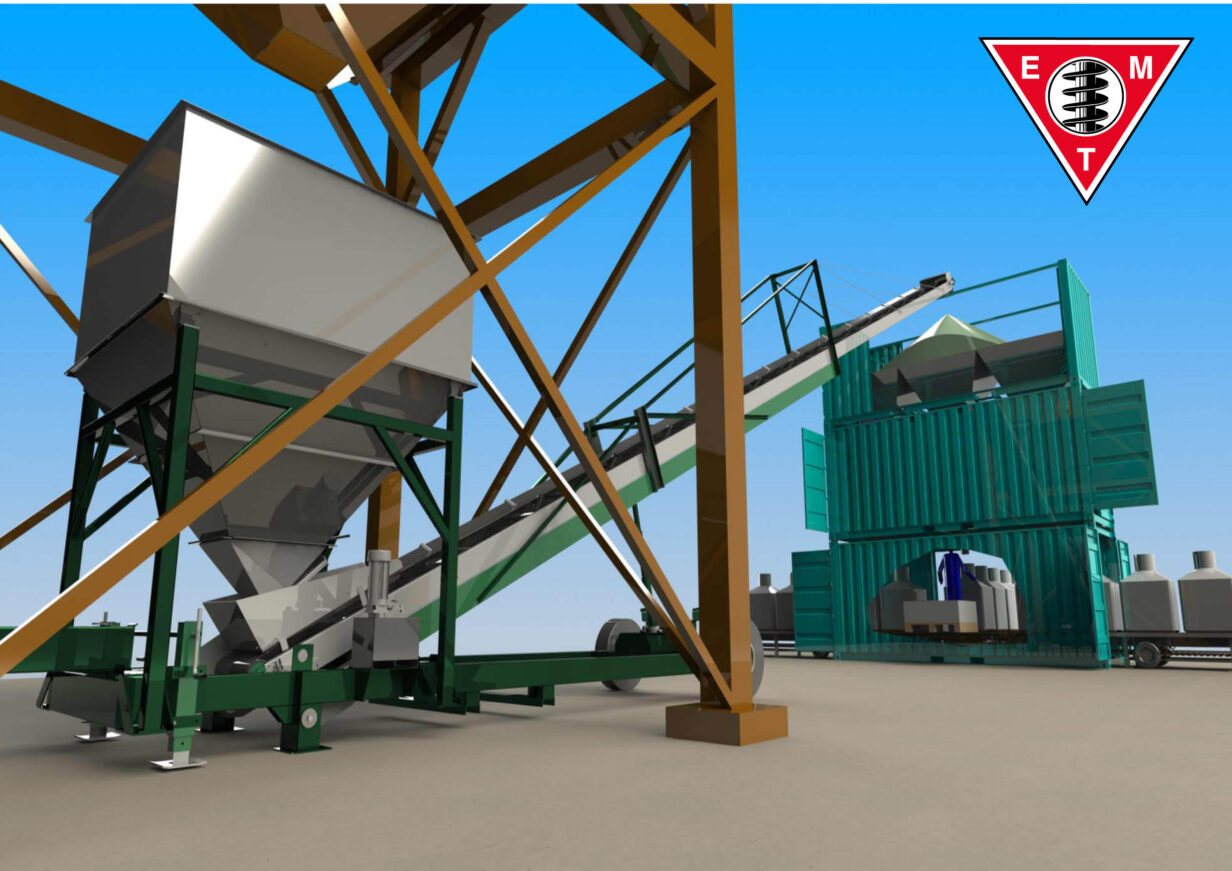 Big Bag Filling System in 3 20ft Containers with 3 lines